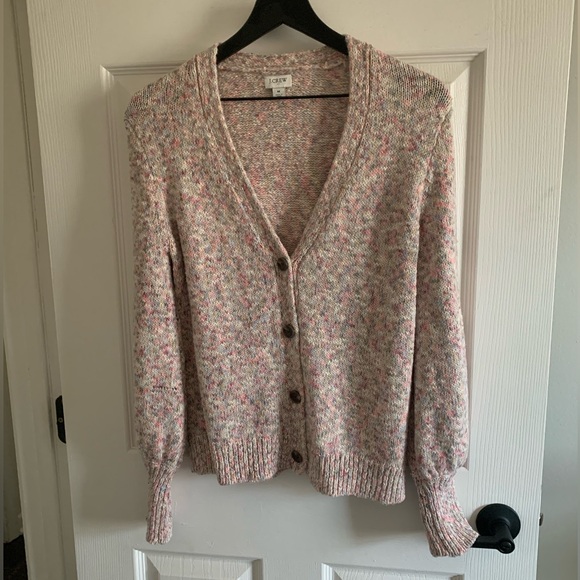 J. Crew | Sweaters | J Crew Pink And Cream Cardigan | Poshmark